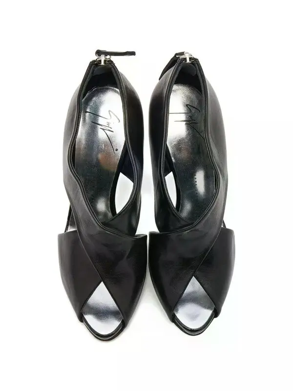 GIUSEPPE ZANOTTI Leather Criss-cross Stiletto Ankle Boots
