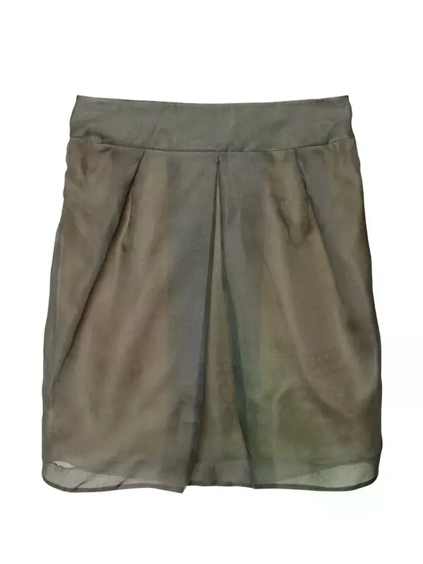 Valentino Garavani Pleated Silk Mini Skirt - Grey