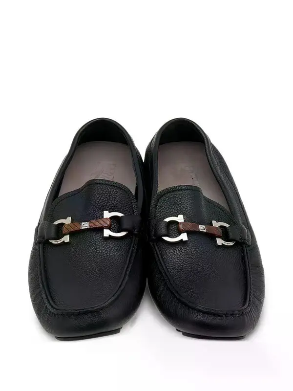 FERRAGAMO Gancini Bit Slip-on Loafers - Black