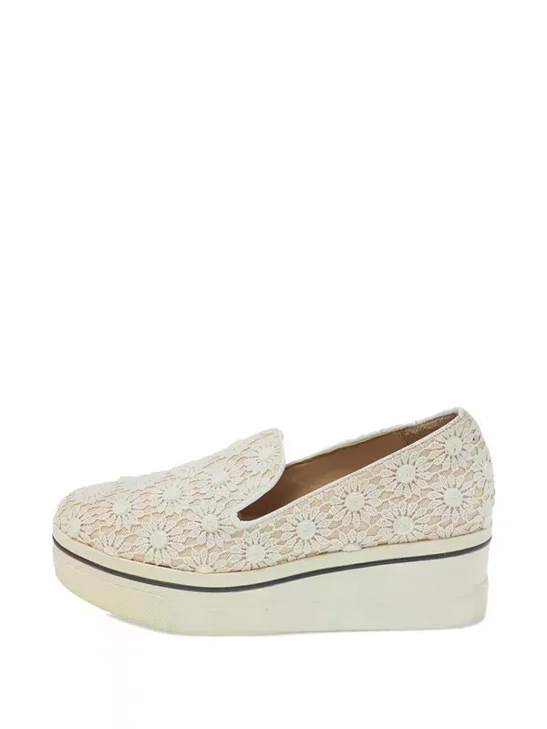 Stella McCartney Floral Lace Slip-on Platform Sneakers - Neutrals