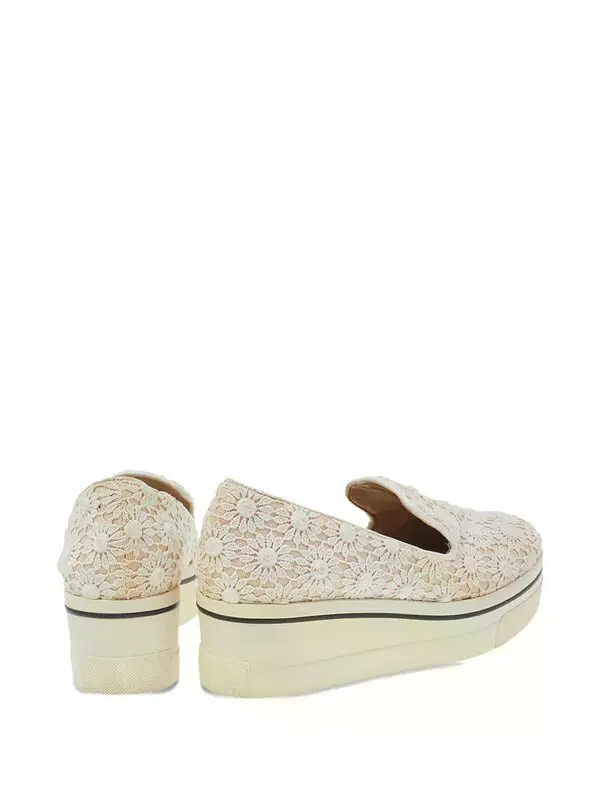 Stella McCartney Floral Lace Slip-on Platform Sneakers - Neutrals