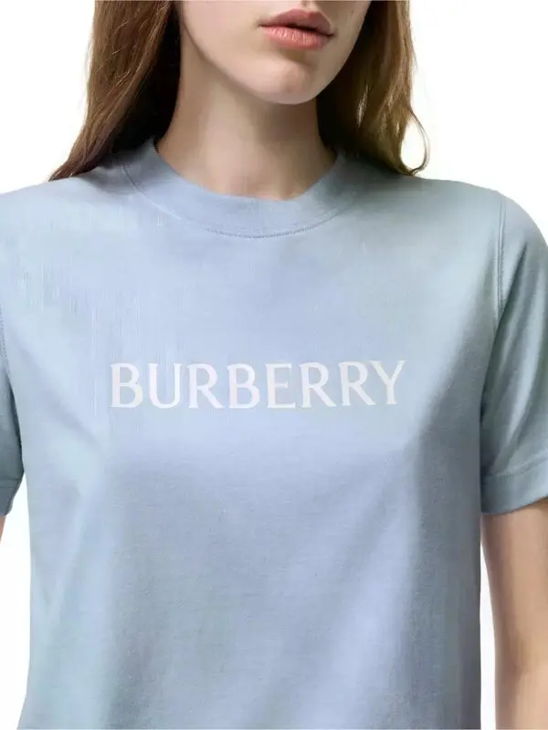 Burberry Logo Cotton T-shirt - Blue