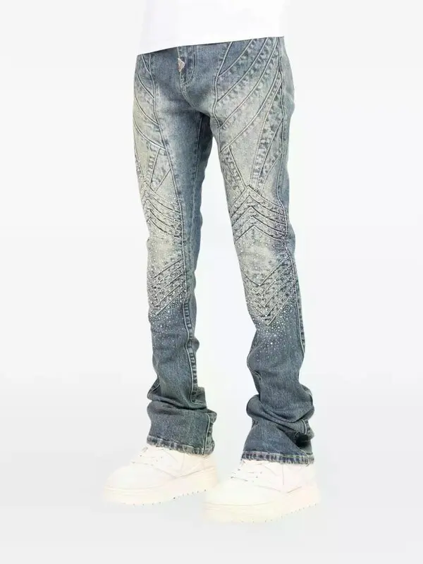 GUAPI Knight Crystal-embellished Paneled Jeans