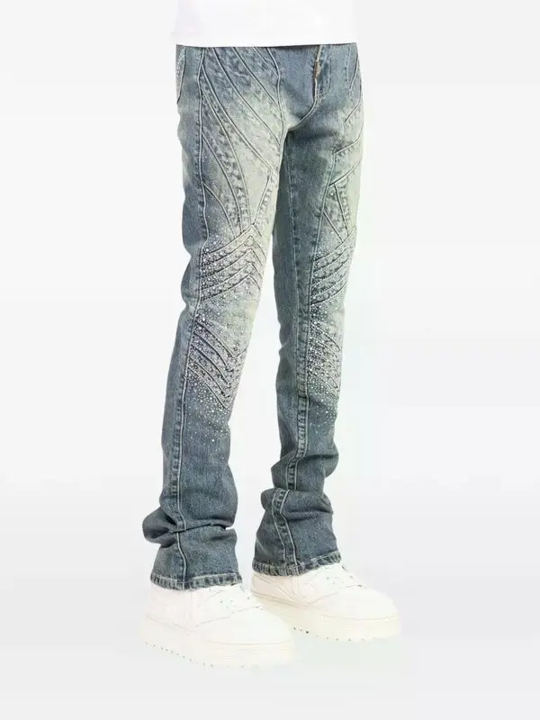 GUAPI Knight Crystal-embellished Paneled Jeans
