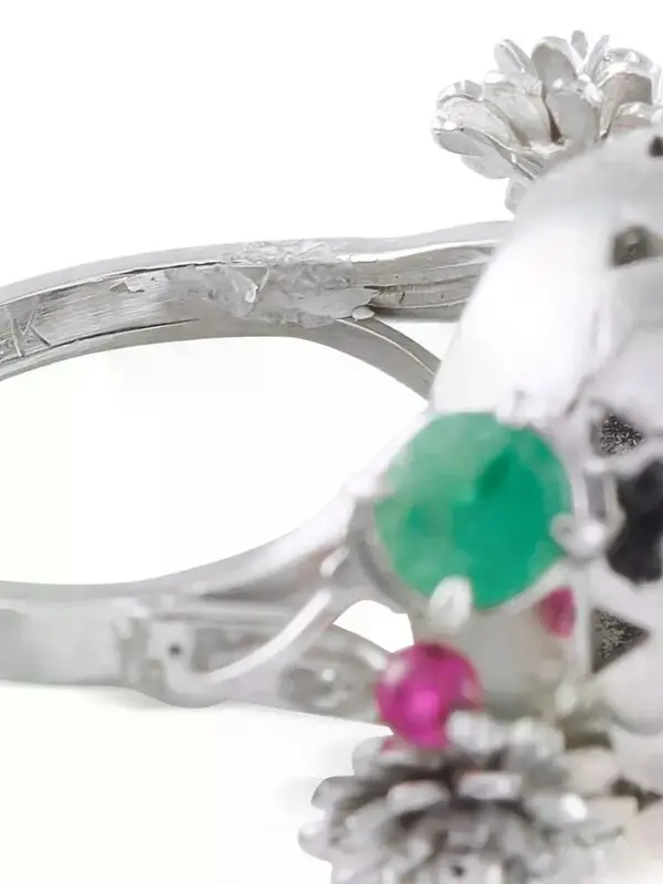 LB EXCLUSIVE Multi-stone Ring With Diamonds, Sapphires, Emeralds, And Rubies In 14k White Gold