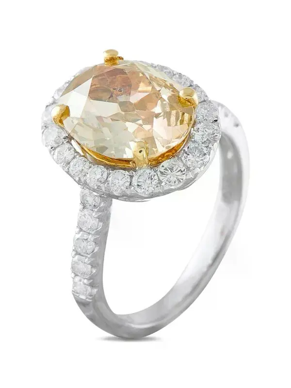 LB EXCLUSIVE 18k White Gold Diamond Halo Ring