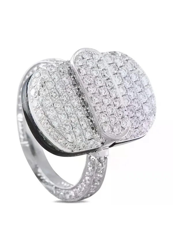 LB EXCLUSIVE Platinum Diamond Pavé-set Ring - Silver