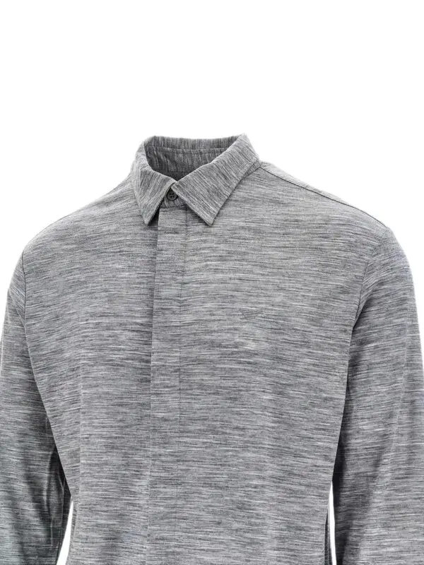 Emporio Armani Logo-embroidered Wool Shirt