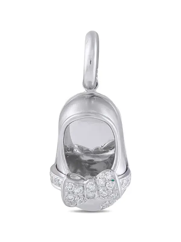 AARON BASHA 18k White Gold Diamond Shoe Pendant - Silver