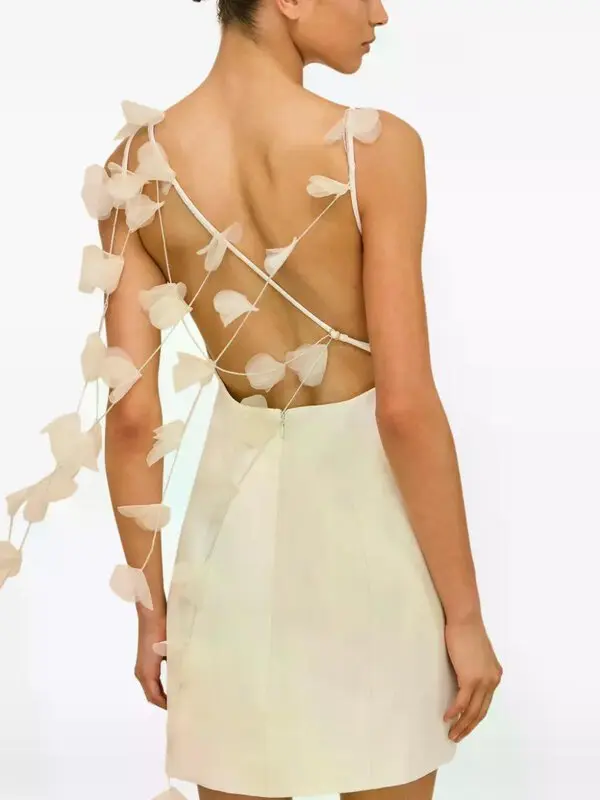 Cult Gaia Floral Embellished Backless Mini Dress