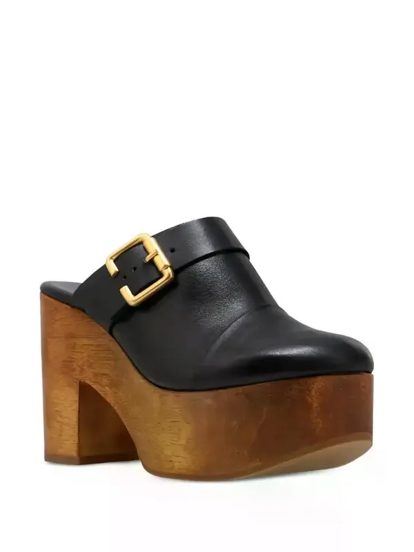 ANDREA CARRANO Buckle Detail Platform Mules