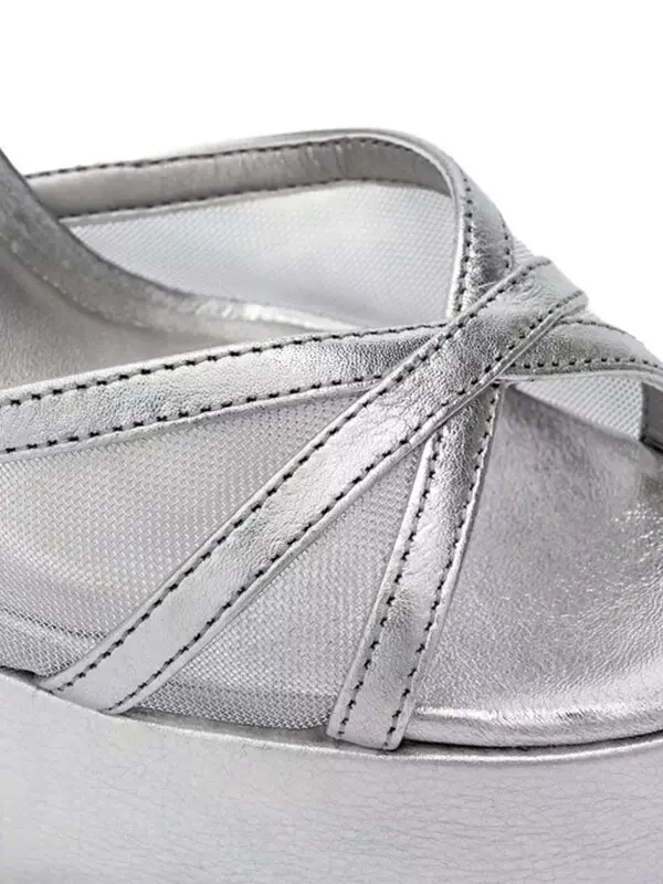 ANDREA CARRANO Metallic Effect Platform Sandals