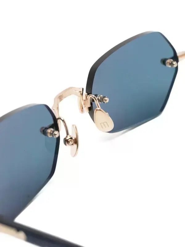 Matsuda Rimless Geometric Sunglasses - Blue