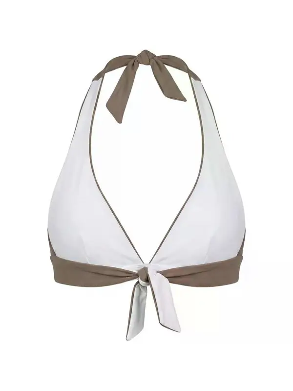 FISICO Halterneck Reversible Bikini Top - Neutrals