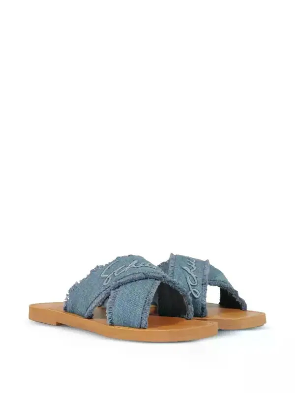 Schutz Frayed Crossover-strap Sandals