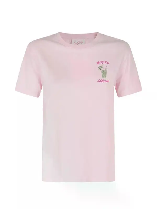 MC2 SAINT BARTH Rhinestone Embellished T-shirt - Pink