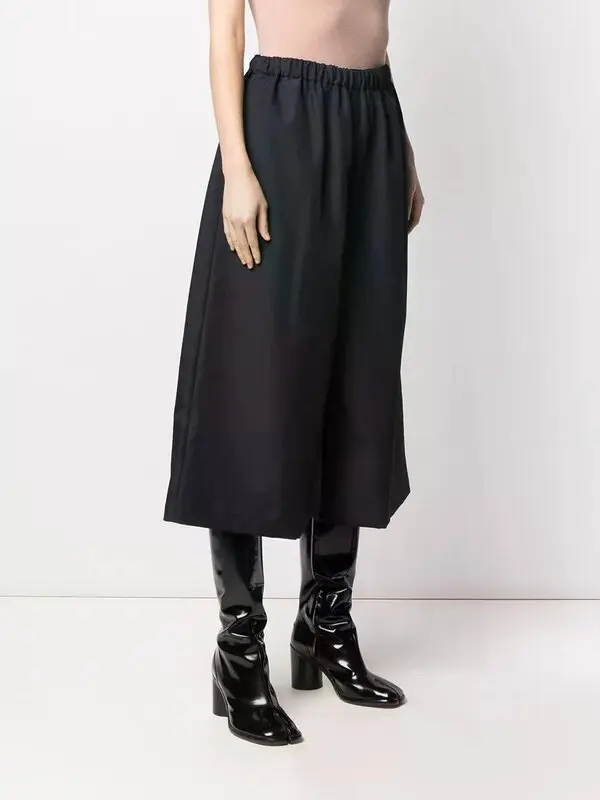 Comme Des Garçons Navy High-waisted Cropped Culottes