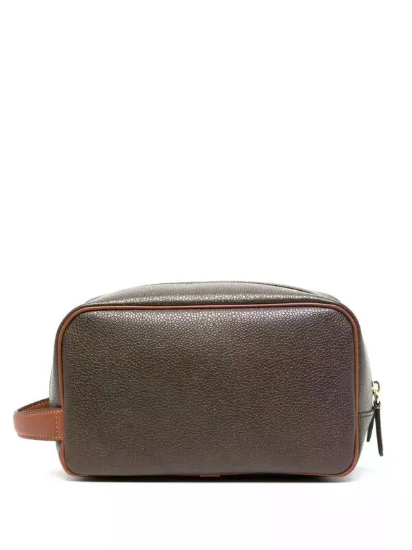 Mulberry Logo Patch Leather Wash Bag