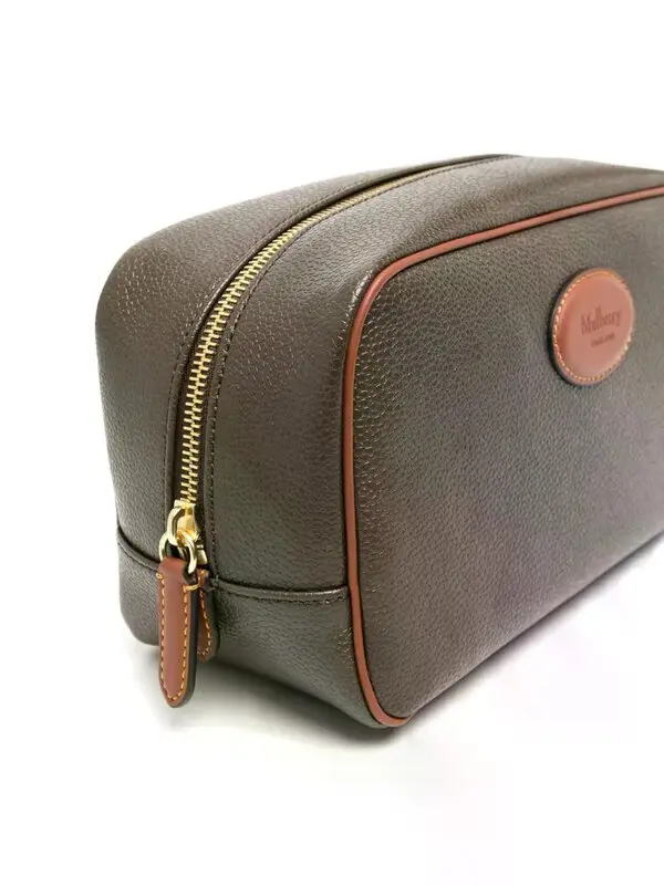 Mulberry Logo Patch Leather Wash Bag