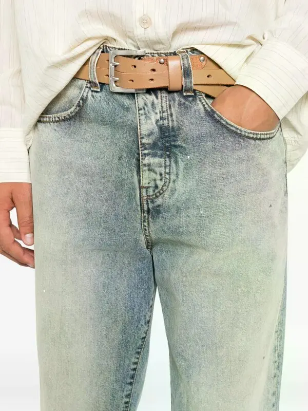 BONHEUR JEWELRY Belt Loops Straight Leg Jeans