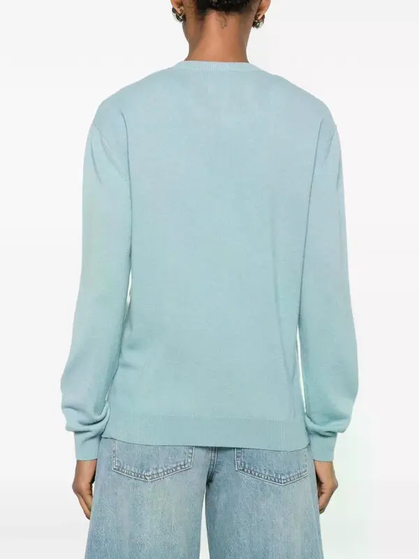 N°21 Logo Patch Crew Neck Sweater - Blue