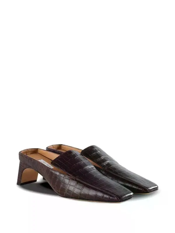 Calvin Klein Tilda Croc-effect Square-toe Mules