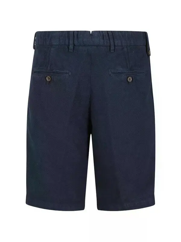 MYTHS Cotton Piqué Tailored Shorts - Blue