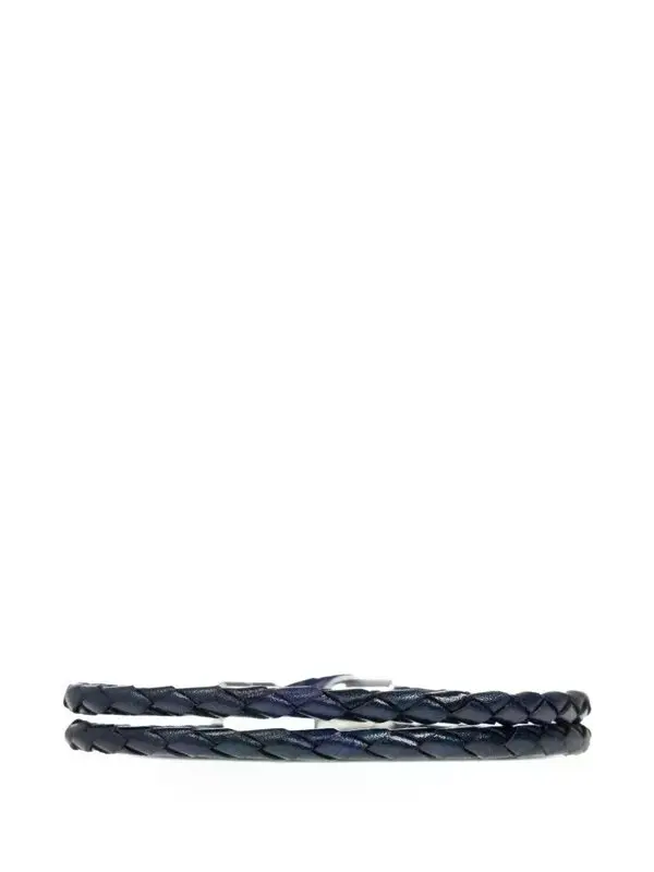 Versace Medusa Charm Braided Leather Bracelet