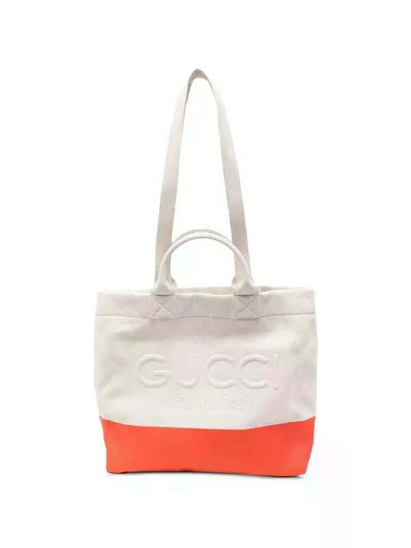 Gucci Logo-embossed Canvas Tote Bag