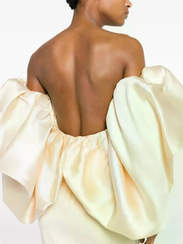 Solace London Off-shoulder Puff-sleeve Maxi Dress