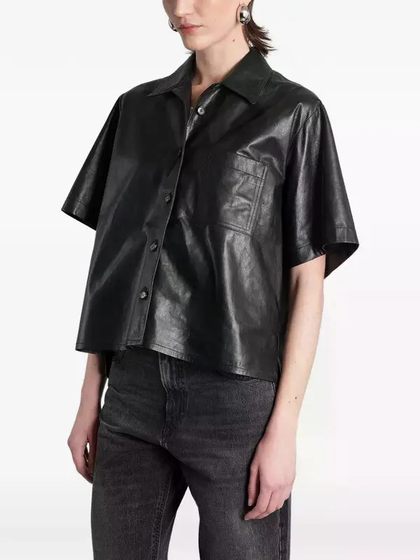 HAIKURE Short-sleeve Leather Shirt