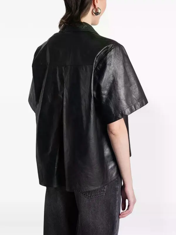 HAIKURE Short-sleeve Leather Shirt