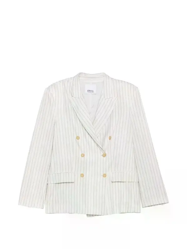 Erika Cavallini Pinstripe Double-breasted Jacket - Neutrals