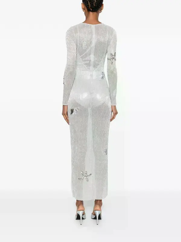 LESLIE AMON Sea Shell Patch Maxi Dress