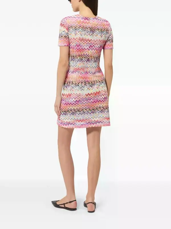 Missoni Short-sleeve Zigzag Knit Dress