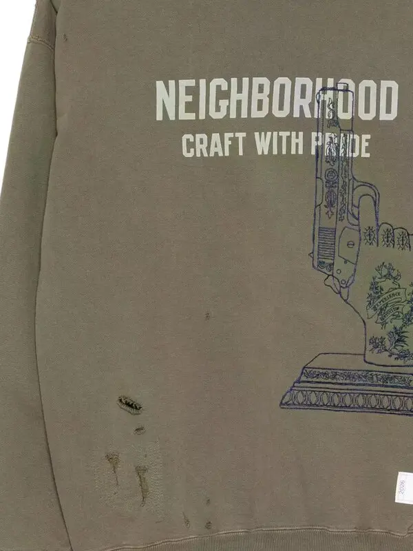 NEIGHBORHOOD Distressed Graphic-print Sweater