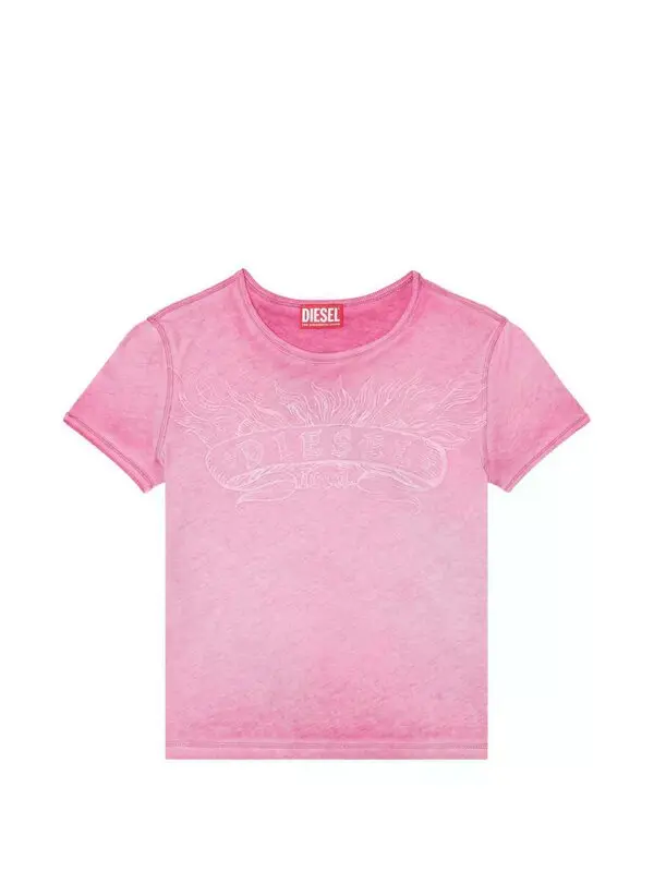 DIESEL® Pigment-dyed Graphic Print T-shirt - Pink