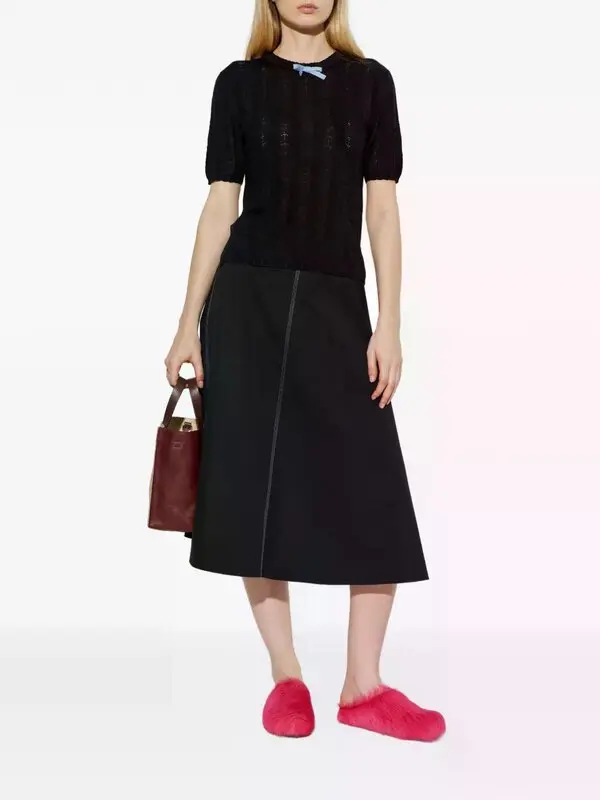 Marni Knitted Wool T-shirt With Bow Detail