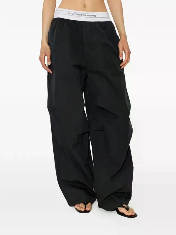Alexander Wang Cotton Track Pants With Logo Waistband