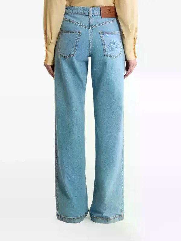 Etro Embroidered Pegasus Flared Jeans