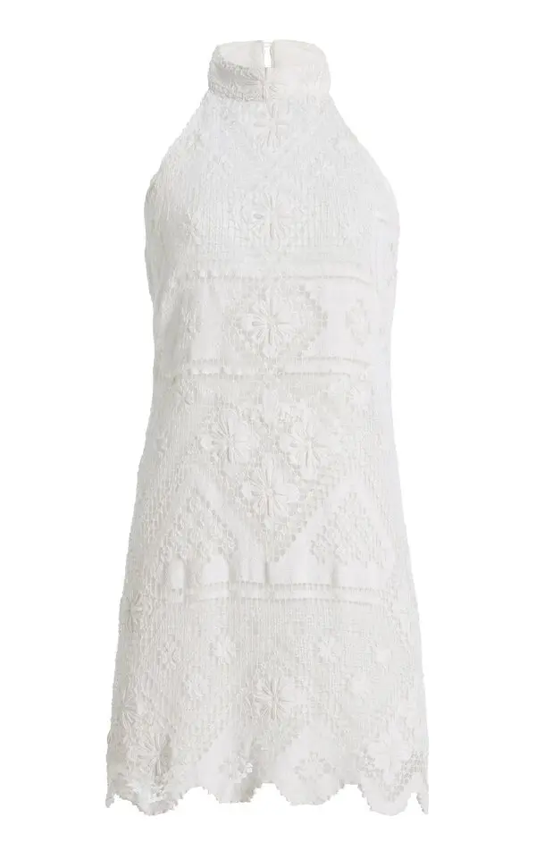 ALL THAT REMAINS La Isla Valentine Cotton Lace Mini Dress - White