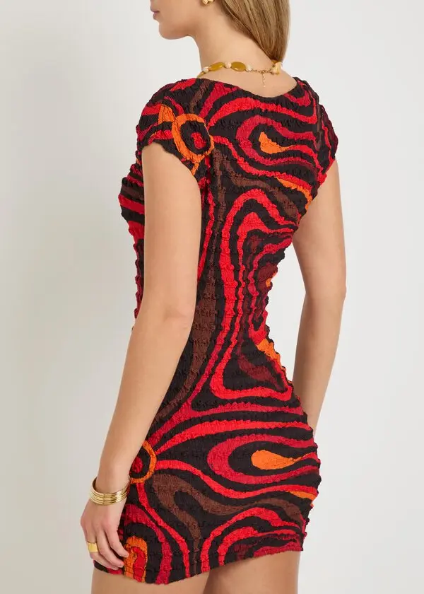 Emilio Pucci Printed Seersucker Mini Dress