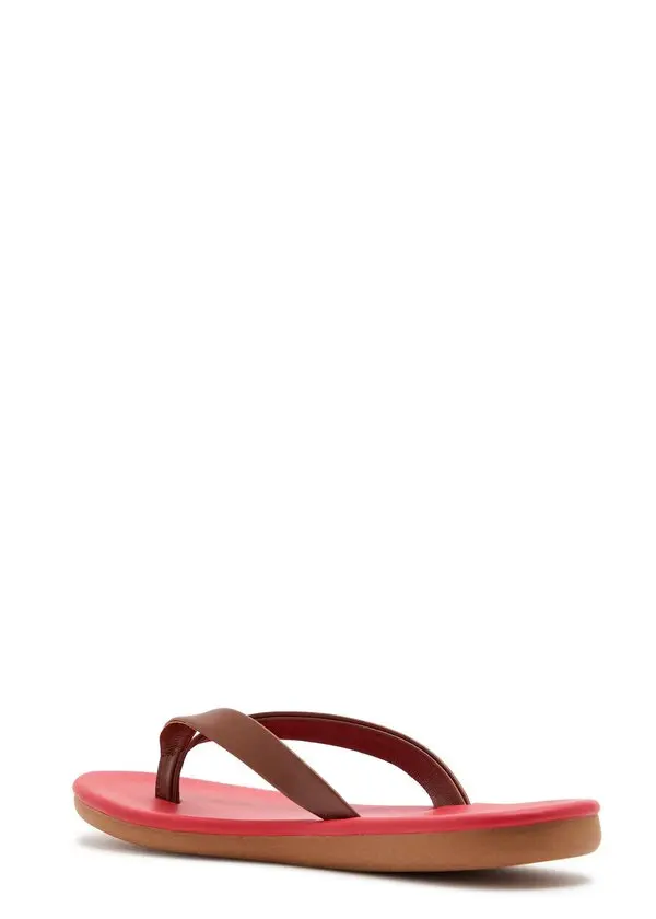 ANCIENT GREEK SANDALS Leather Flip Flops - Red