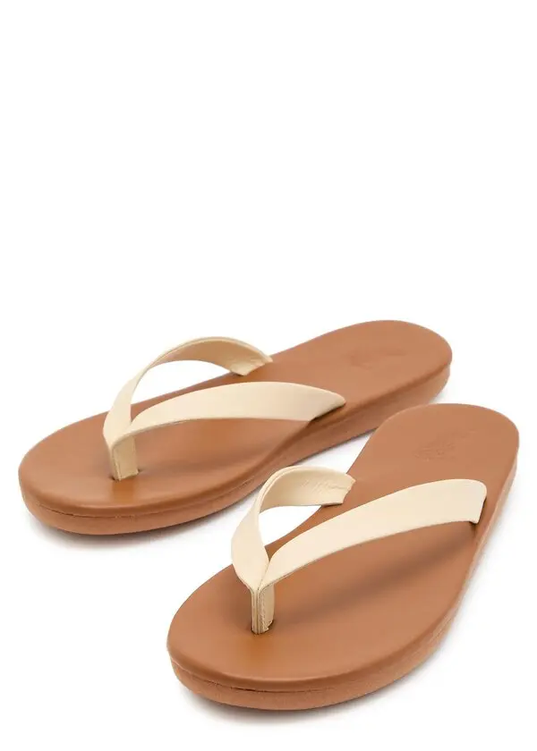 ANCIENT GREEK SANDALS Leather Flip Flops - Cream