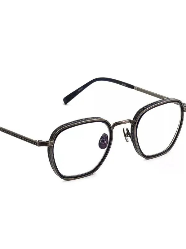 Matsuda Engraved Geometric-frame Eyeglasses - Blue