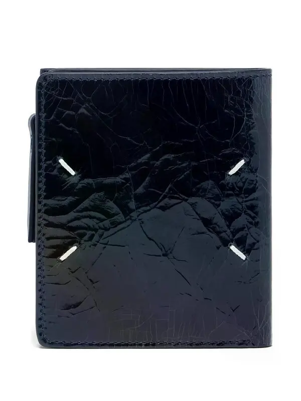 MAISON MARGIELA Crackled-leather Four Stitches Wallet - Blue