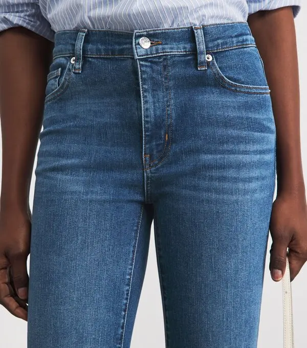 FRAME The Icon Mid-rise Flared Jeans - Navy