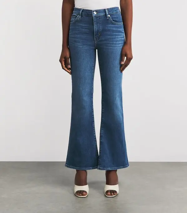 FRAME The Icon Mid-rise Flared Jeans - Navy
