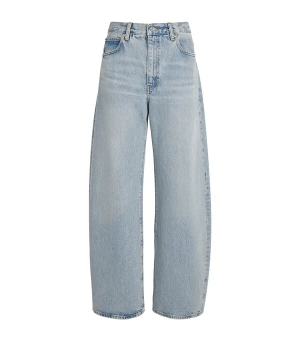 FRAME The Bow High-rise Barrel-leg Jeans