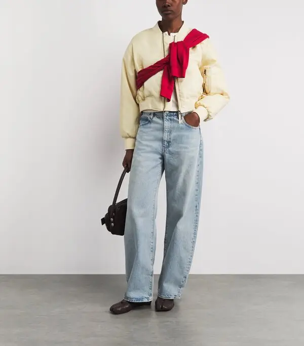 FRAME The Bow High-rise Barrel-leg Jeans